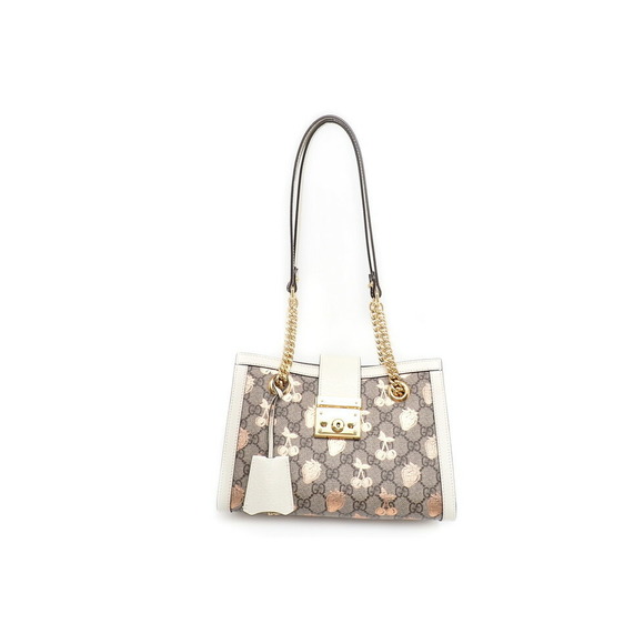Gucci | Bags | Gucci Gg Supreme Leather Padlock Small Berry Tote Bag ...